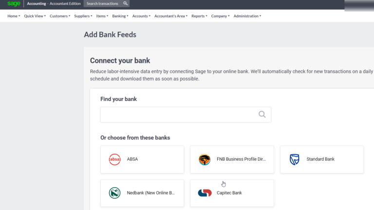 How to connect and use ABSA bank feeds with Sage Business Cloud ...