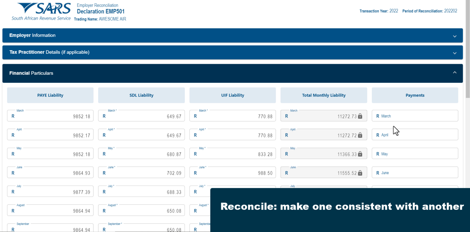 How to do an Annual Reconciliation Declaration (EMP501) submission for ...