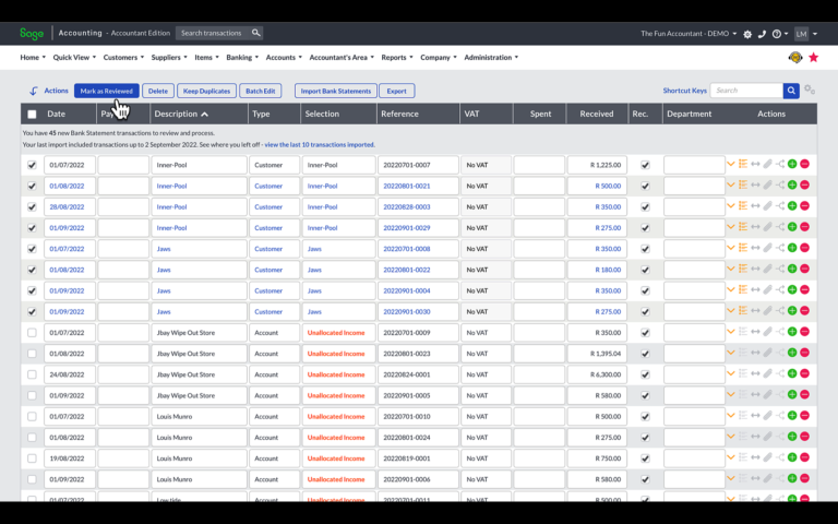 How to process Customer Bank Receipts in Sage Accounting | The Fun ...