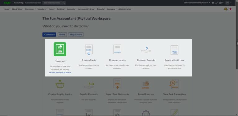 How to customise the Sage Workspace | The Fun Accountant